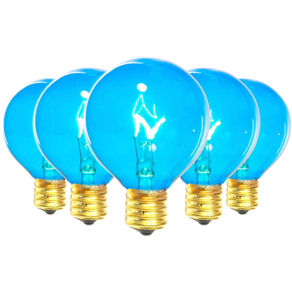 Transparent Blue G50 Light Bulbs – Box of 25 | E17 Base – Lee Display