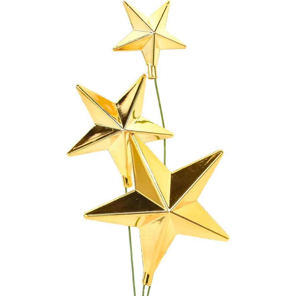 24 Pack | Gold Star Pick Ornaments | Holiday Decor | Lee Display