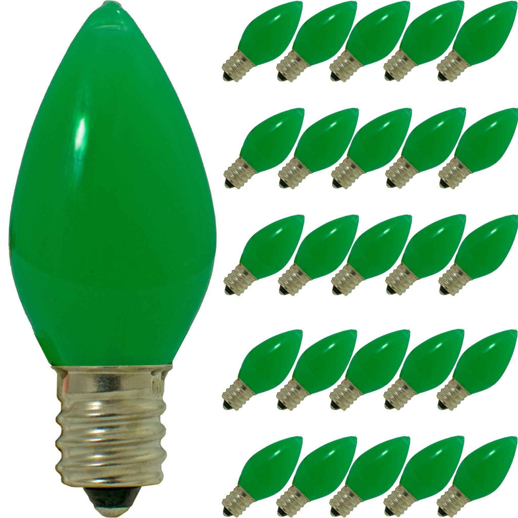 Green Solid LED Christmas Light Bulbs | C7 C9 | Shop | Lee Display