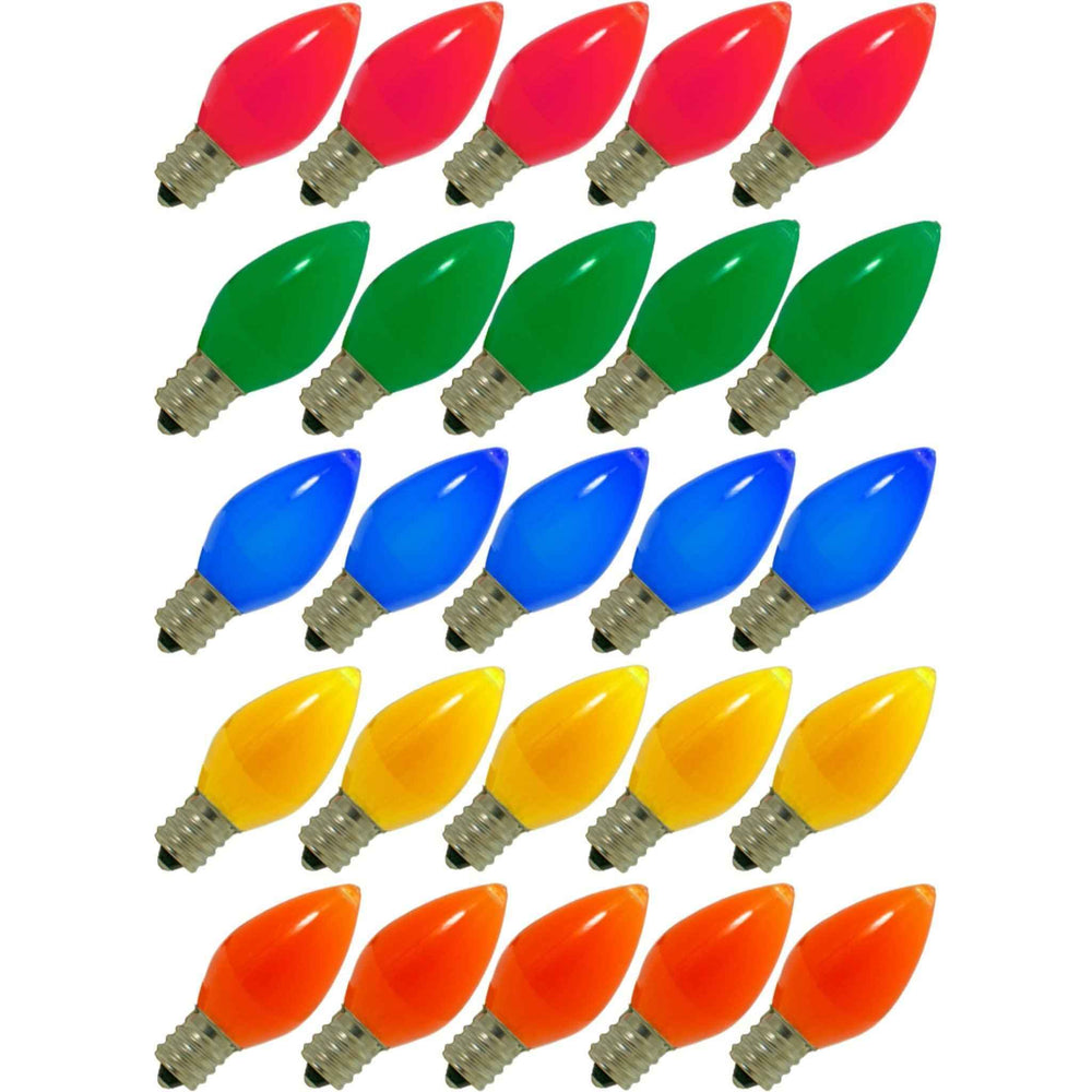 Multi-Color Solid LED Christmas Light Bulbs | C7 C9 | Shop | Lee Display