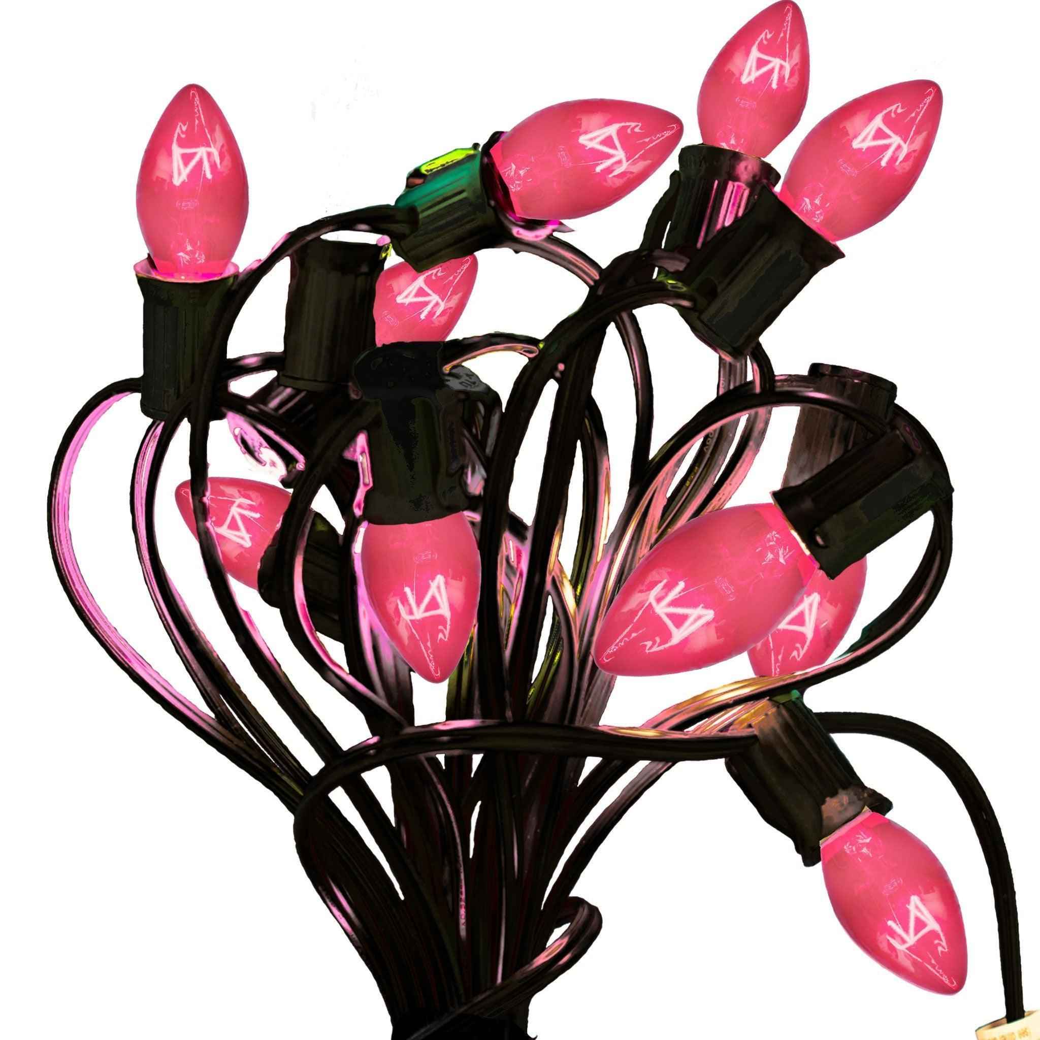 Buy brand new box of C7/C9 Pink Christmas Light Bulbs at Lee Display