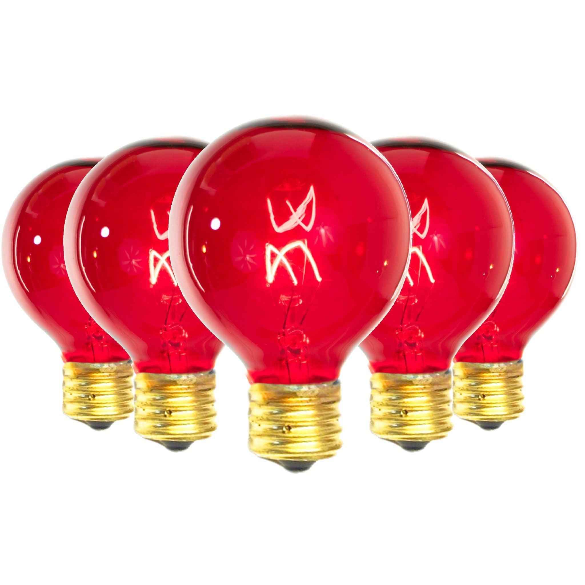 Transparent Red G50 Light Bulbs – Box of 25 | E17 Base – Lee Display